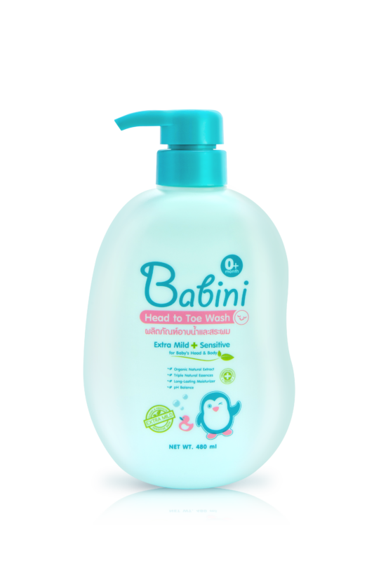สบู่เหลวอาบน้ำและสระผม - Babini Head to Toe Wash (480 ml.) - Babini : ผลิตภัณฑ์สำหรับเด็ก
